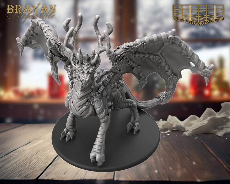 Gingerbread Dragon Miniature | Advent XMAS Boss Encounter | for D&D 5e ...