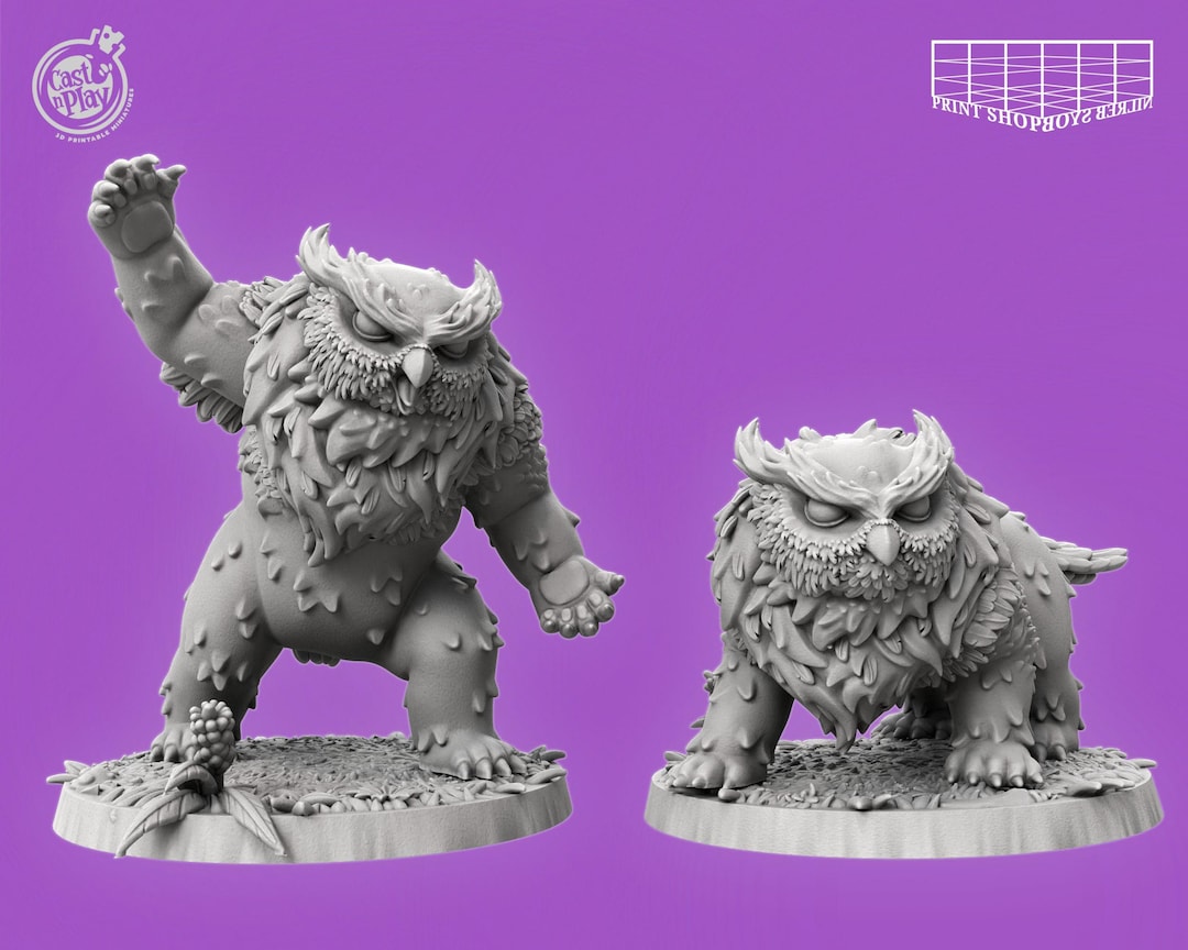 Giant Owl Miniature Set | Giant Owl Attacking Figure Pack | 2 Poses ...