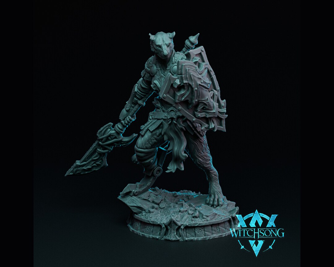 Catfolk Female Paladin Miniature | Female Leonine Fighter | for D&D 5e ...