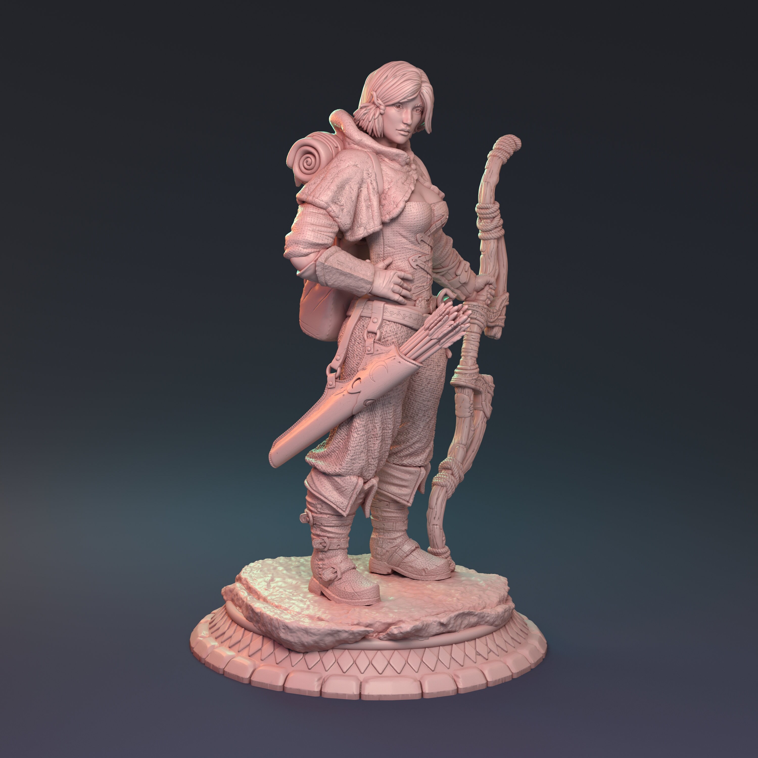 Adventurer With Bow Miniature | Female Human Ranger Figure | for D&D 5e ...