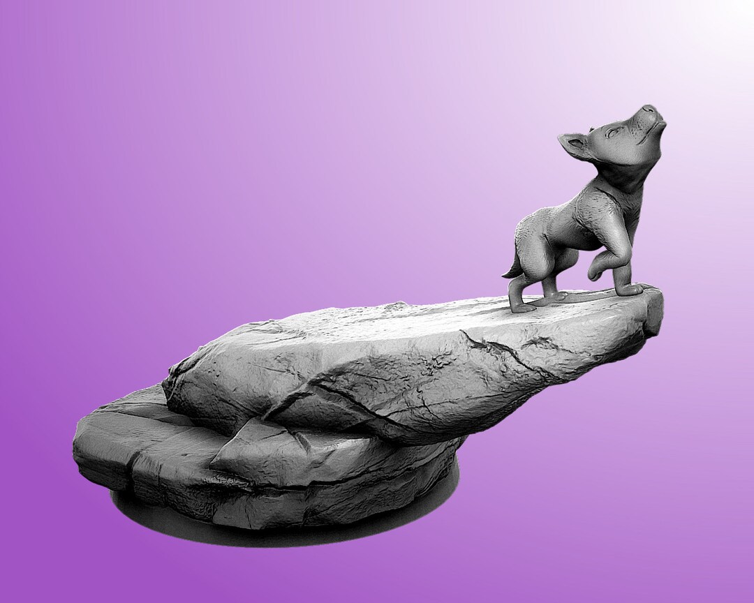 Howling Baby Wolf Miniature Howling Baby Wolf Miniature for D&D 5e ...