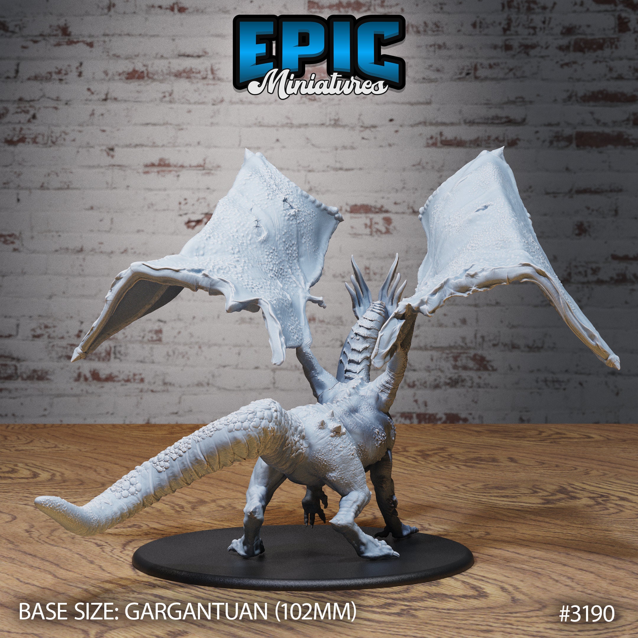 Standing Shadow Dragon Miniature | Giant Dark Wyrm on Its Feet Figure ...