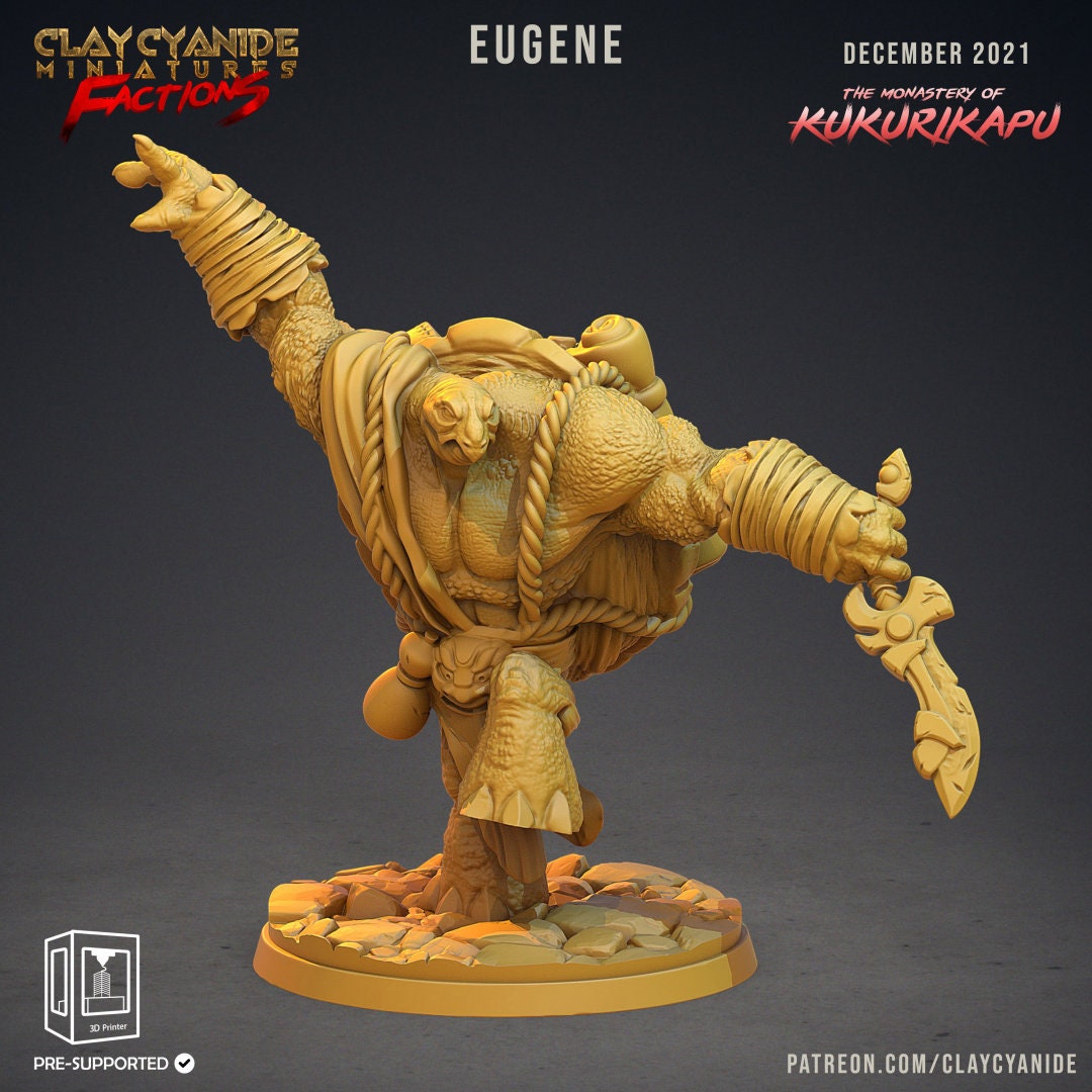 Turtle Folk Monk Miniature Tortle Way of the Long Death Monk Miniature ...