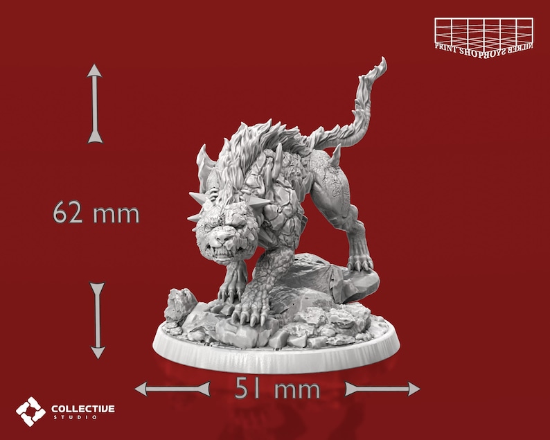 Giant Hellhound Miniature | Fire Giant Hell Hound Figure | Iconic ...