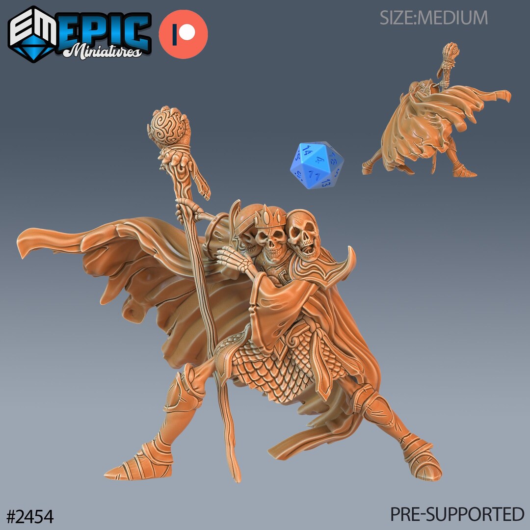 Skeleton King Miniature | Skeleton Skull King Fighting Miniature | for ...