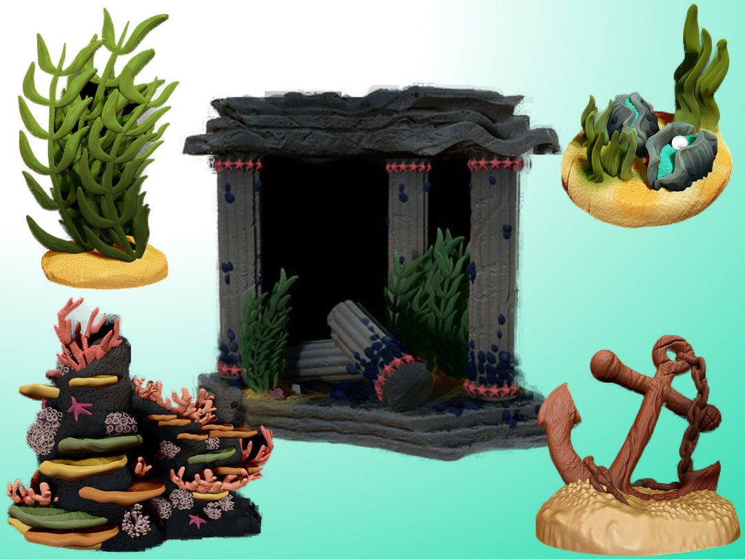 Underwater Terrain Set Miniature | Aquatic Terrain Set Miniature ...
