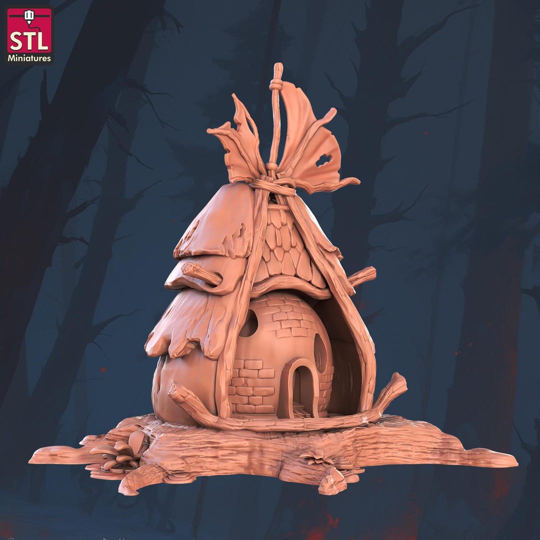 Forest Hut Miniature | Lizardfolk Marsh Cabin Miniature | Swamp Terrain ...