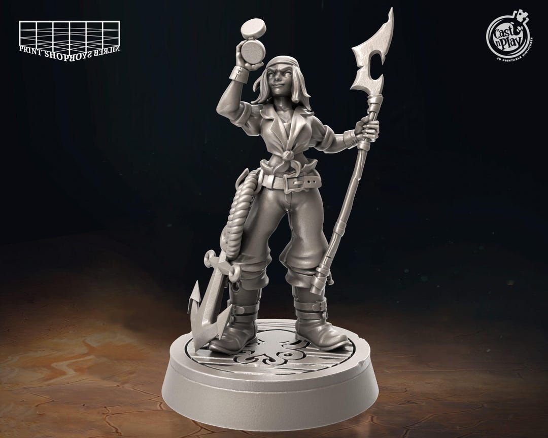 Navigator Miniature | Female Sailor With Anchor Adventurer Miniature ...