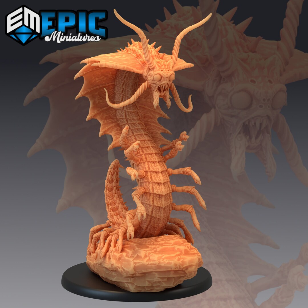 Young Remorhaz Miniature Young Remorhaz Miniature for D&D 5e ...