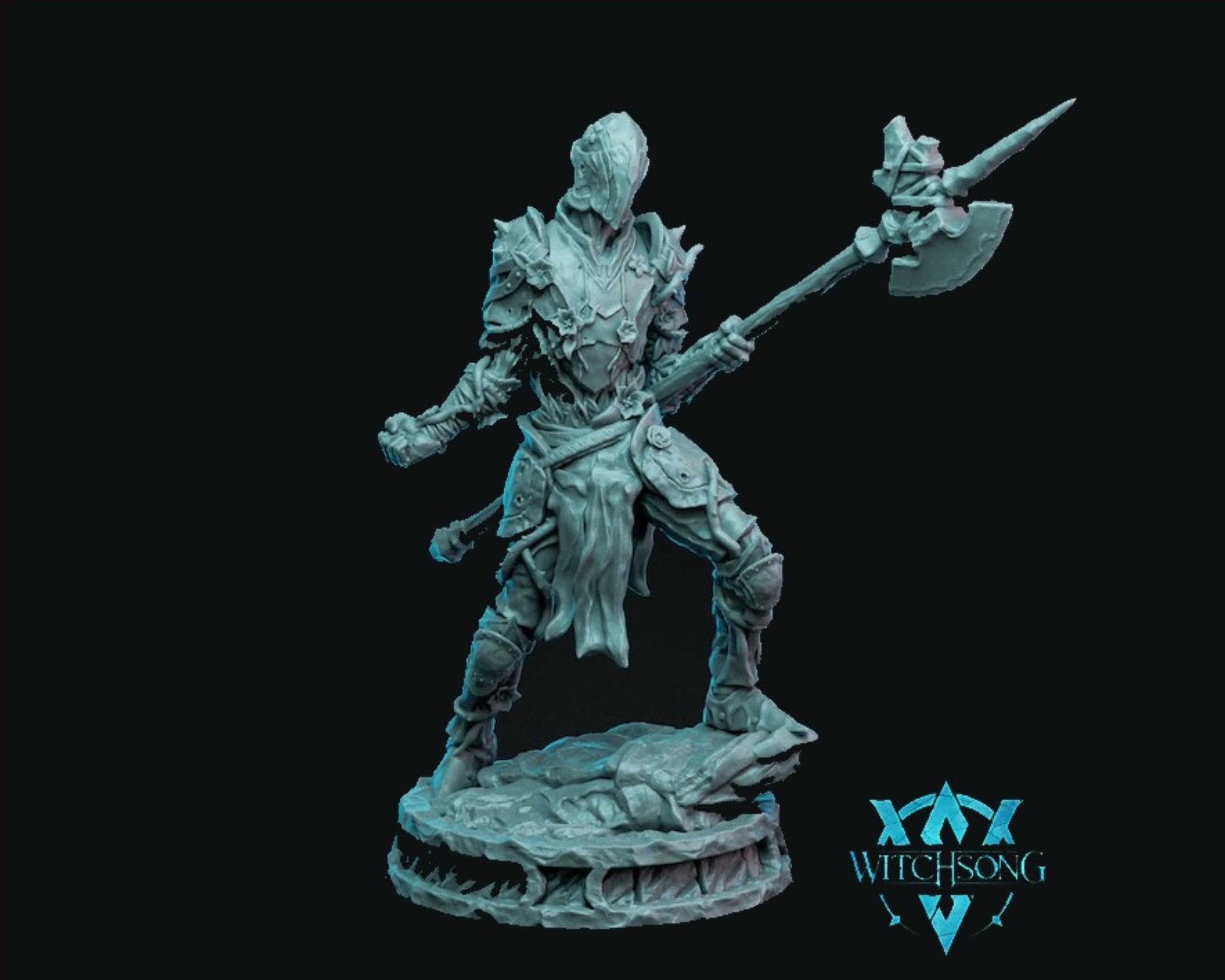Undead Halberd Bearer Miniature | Skeleton Halberdist Soldier Figure ...
