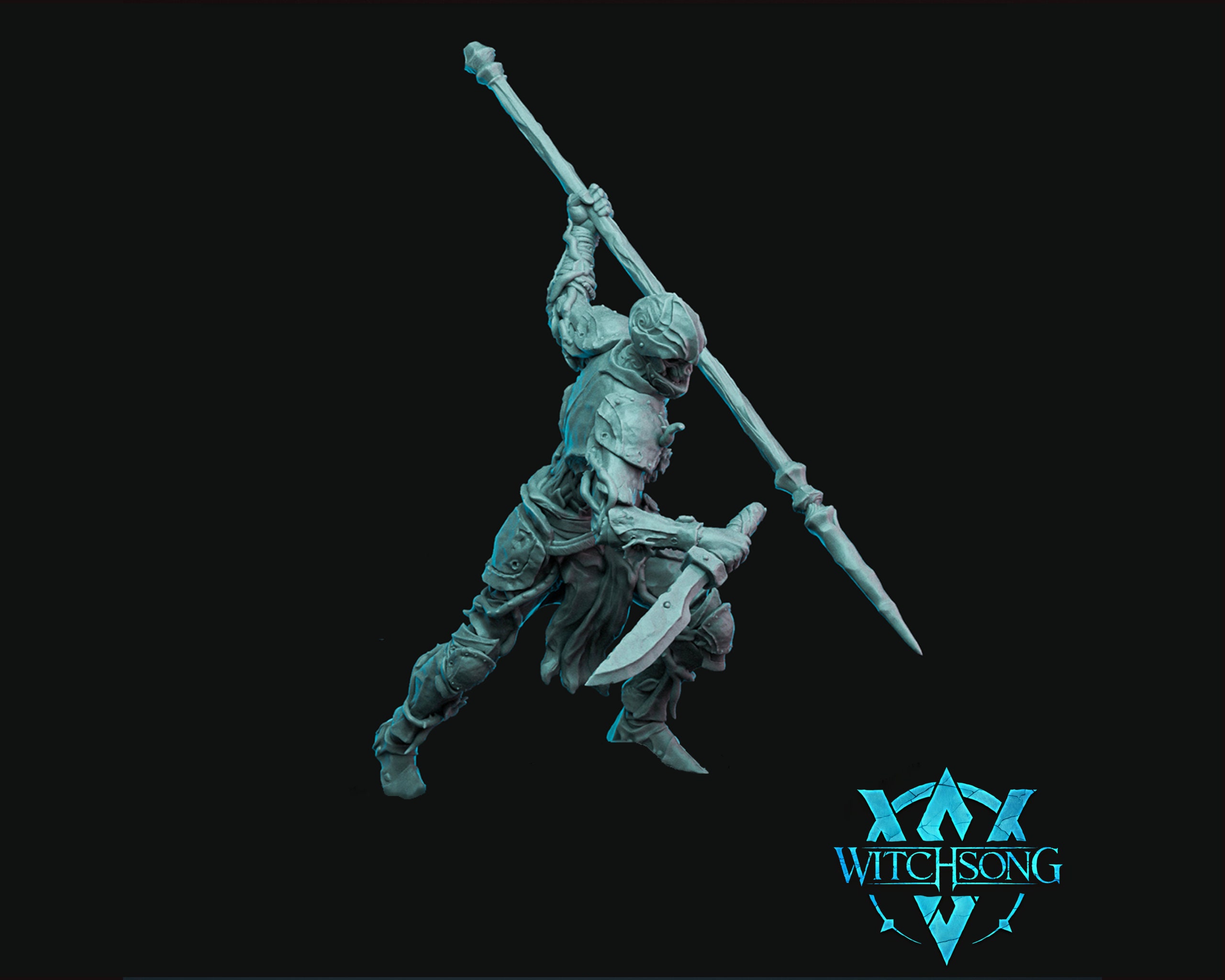 Undead Halberd Bearer Miniature | Skeleton Halberdist Soldier Figure ...