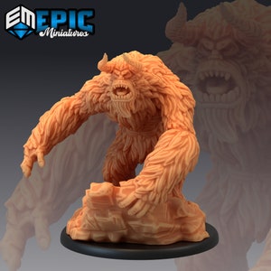 Yeti Miniature | Yeti Roaring Miniature | for D&D 5e, Pathfinder and ...