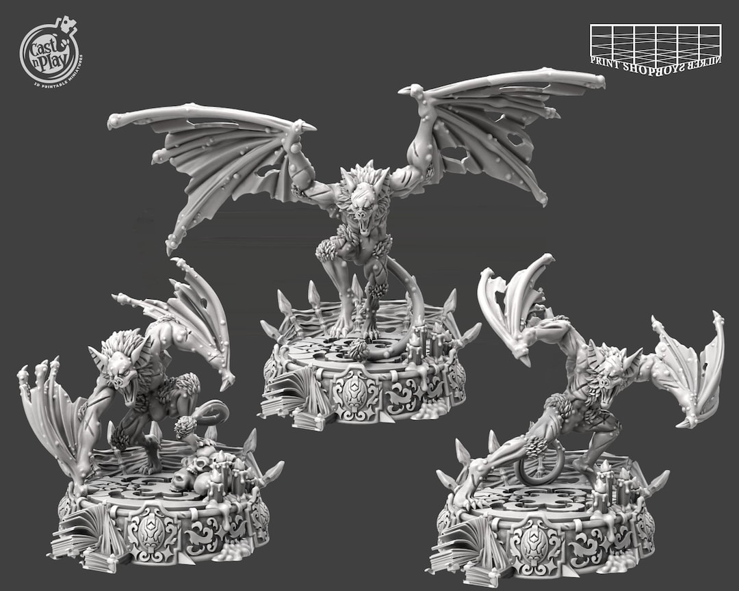 Menacing Bat Miniature Set | Curse Bat Figure Pack | Monster ...