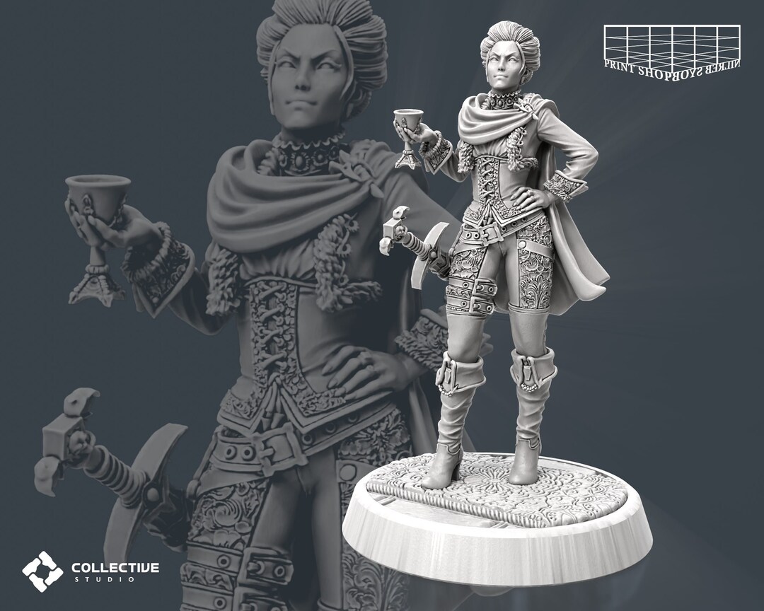 Noble Fighter Miniature | Noble Lady Miniature | Heroic Character | for ...