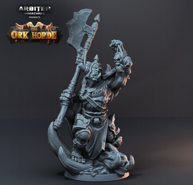 Orc Captain Miniature | Orc With Mount Miniature | for D&D 5e ...