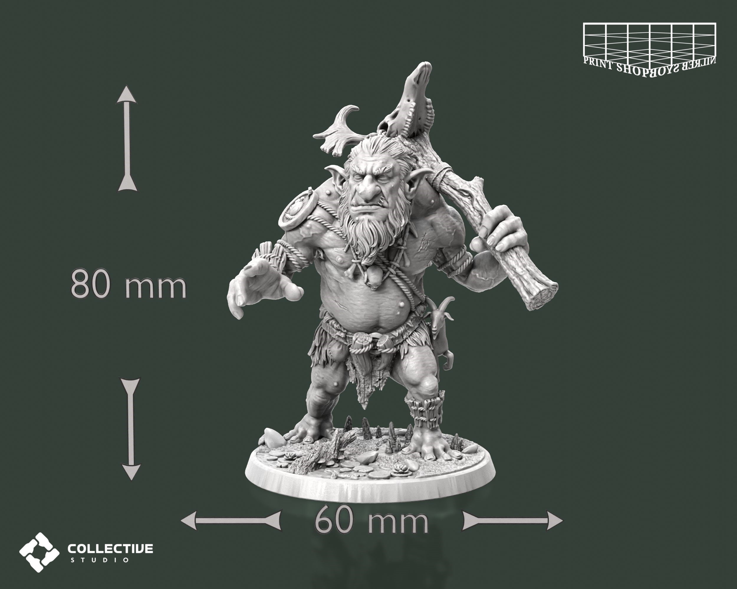 Forest Troll With Club Miniature | Marsh Ogre Figure | Monsters ...