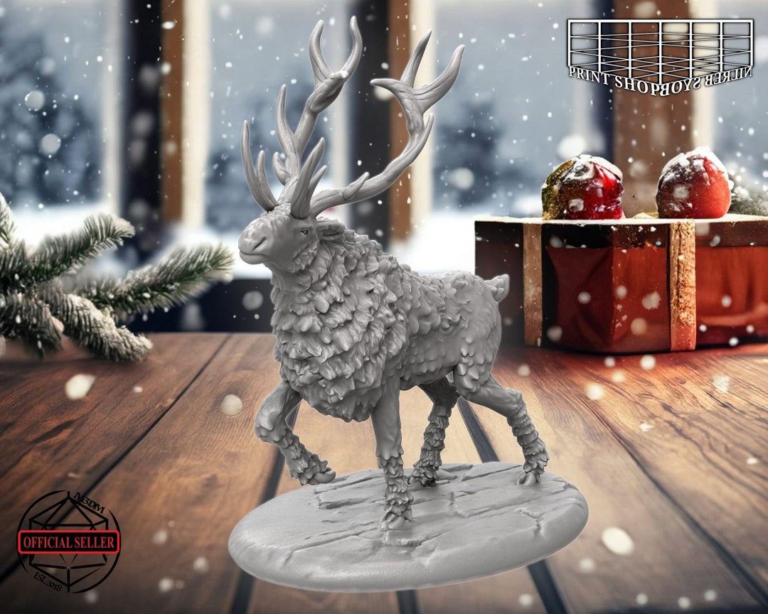 Reindeer Miniature Reindeer Walking Miniature Familiar and Beast for D ...