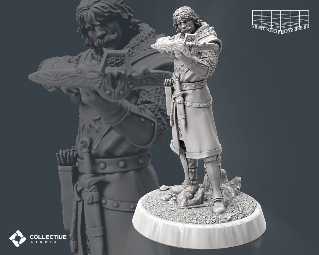 Royal Hunter Miniature Guard Crossbowman Figure NPC Townsfolk Encounter ...