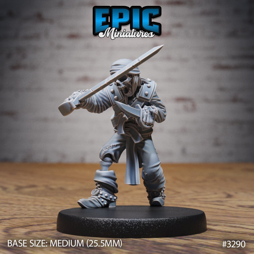 Skeleton Sword Fighter Miniature | Skeleton Skirmisher | for D&D 5e ...