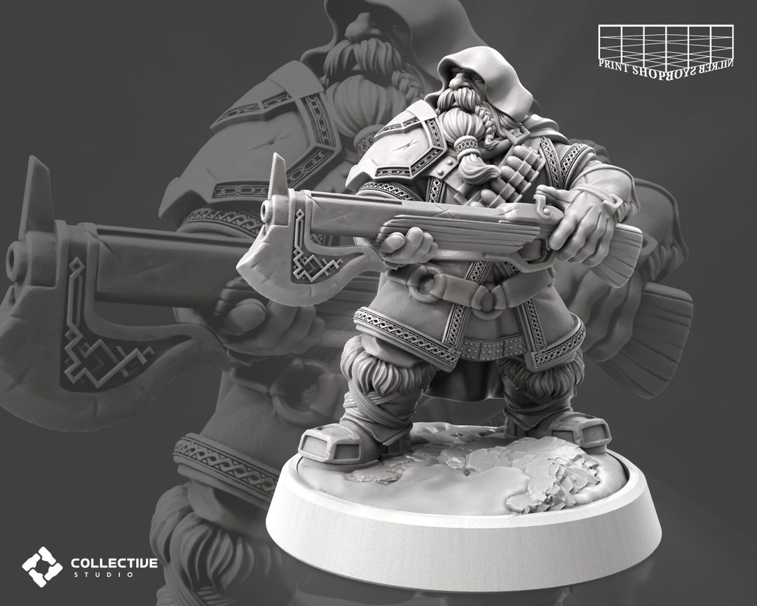 Dwarven Fighter Miniature Duergar Ranger Figure Heroic Character ...