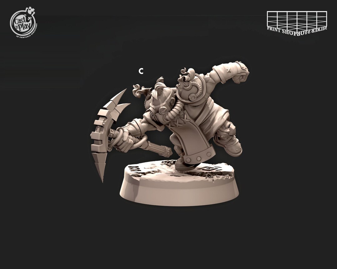 Inventive Dwarf Blacksmith With Pickaxe Miniatures Vulcan Dwarf Spark ...
