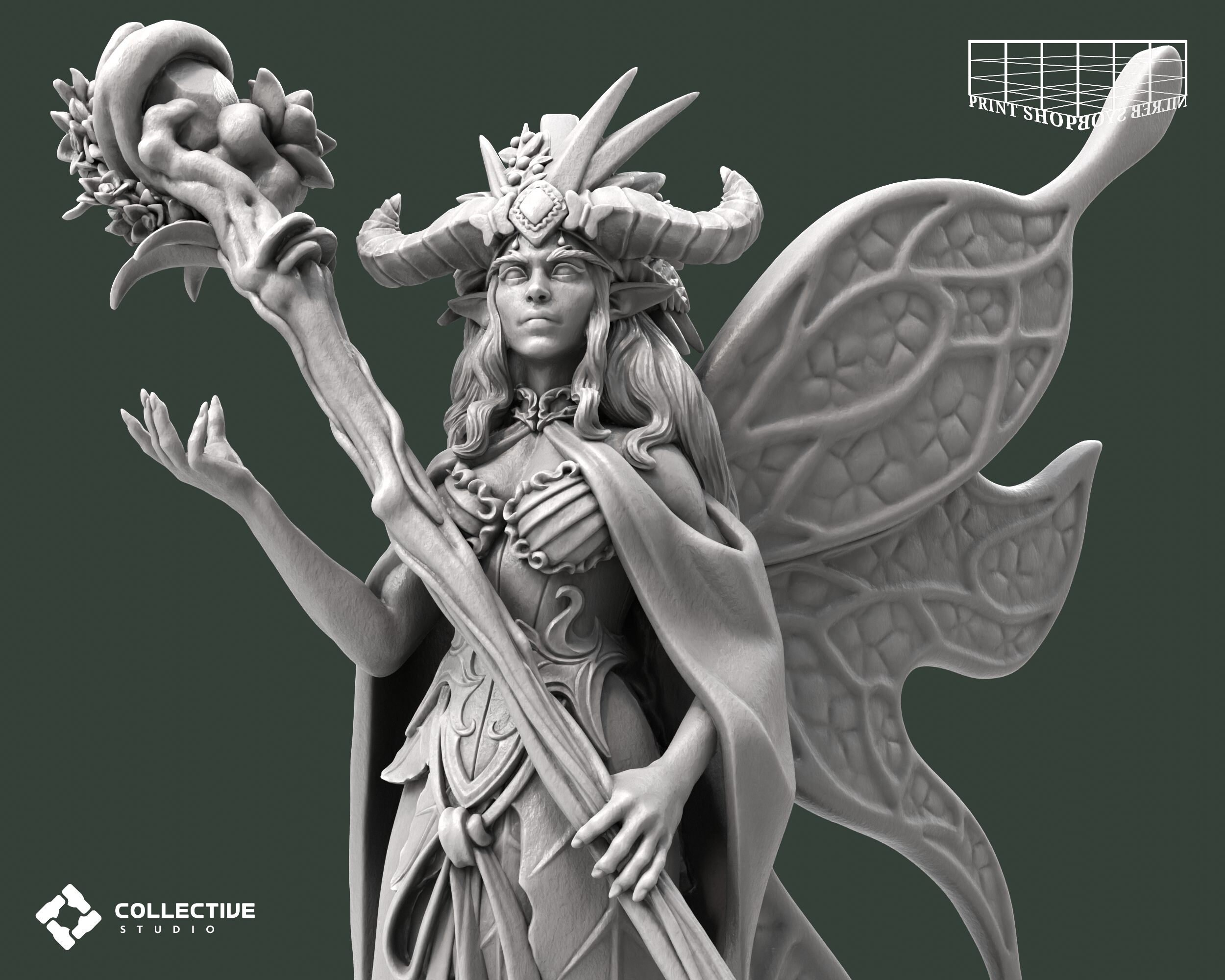 Mystical Fairy Druid Miniature | Fairy Queen Figure | Heroine | Feywild ...