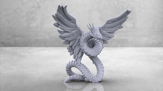 Couatl Miniature Iconic Monsters Tabletop Rpgs Like D&D or | Etsy
