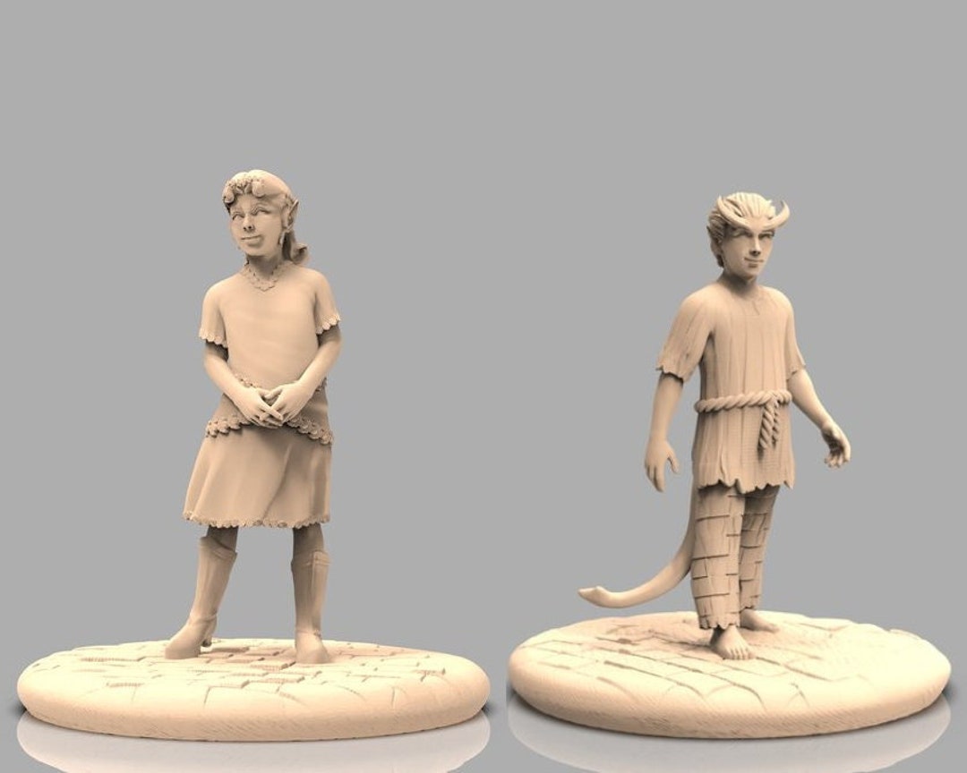 Elf Girl and Demonic Boy Miniature Elf Girl and Demon Boy Miniature ...