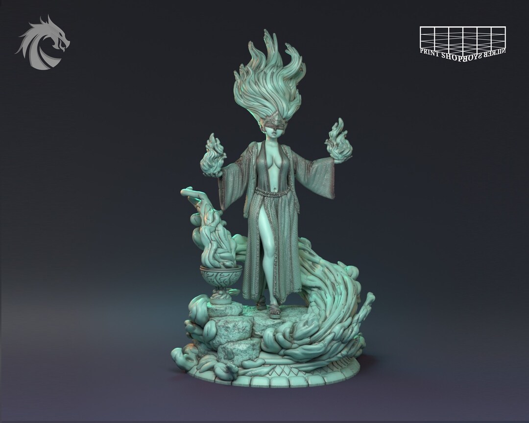 High Priestess Oracle Miniature Female Warlock Figure for D&D 5e ...