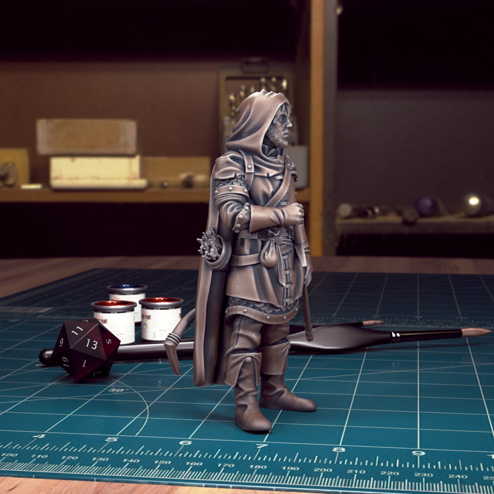 Human Ranger Miniature | Human Fighter Miniature | for D&D 5e ...