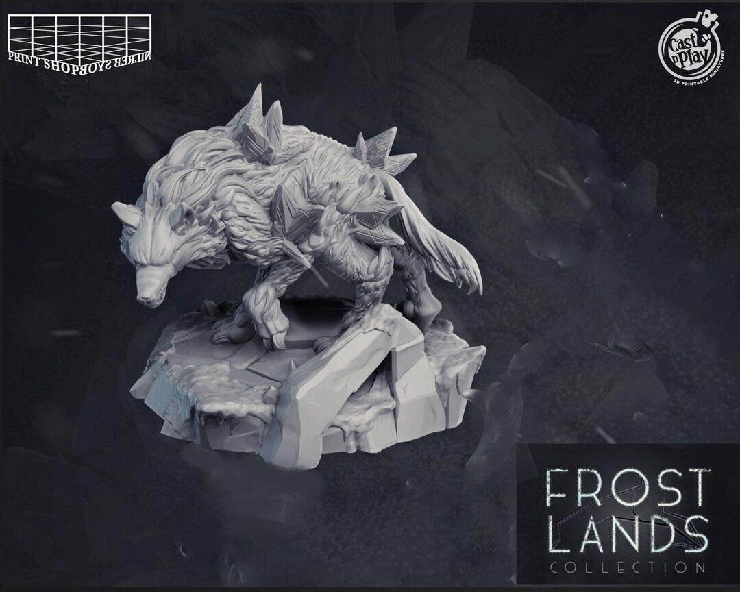 Frost Wolf Sneaking Miniature | Dire Wolf Figure Pack | 3 Poses ...