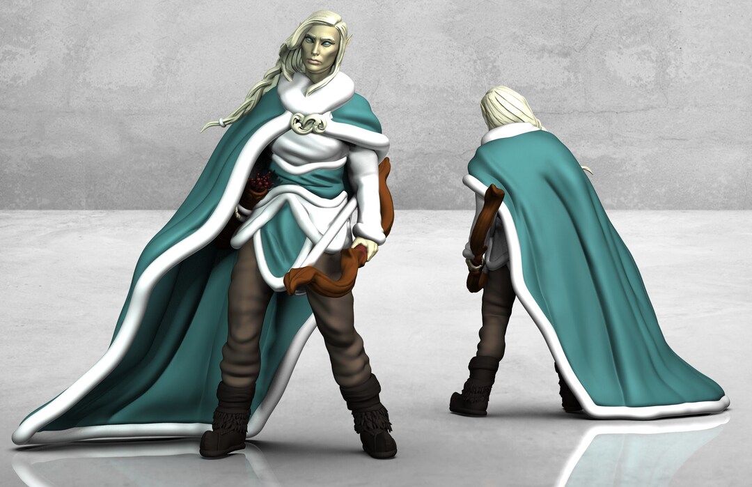 Snow Elf Miniature | Female Snow Elf Miniature | Heroic Character ...