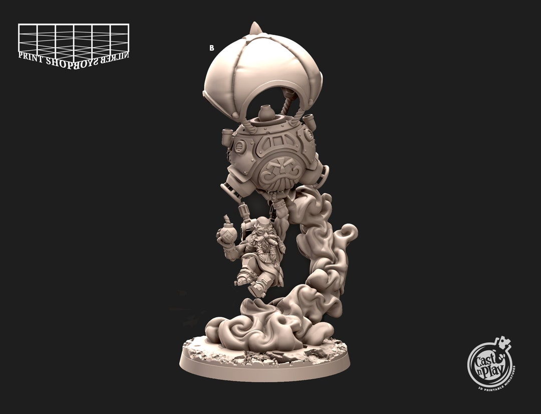 Luftwaffe Dwarf With Bomb Miniature Dwarven Vulcan Solvars Artificer ...