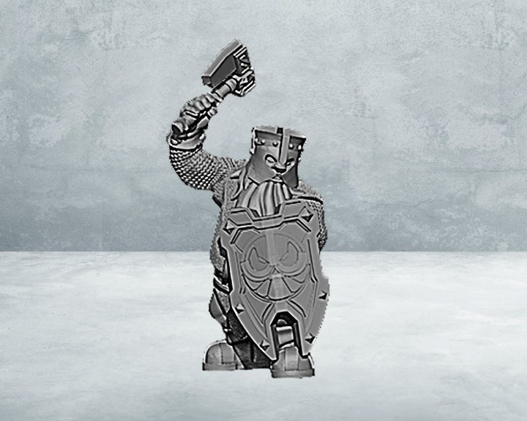 Dwarf Sentinel Miniature Dwarf Kingdom Defender Miniatures for D&D 5e ...