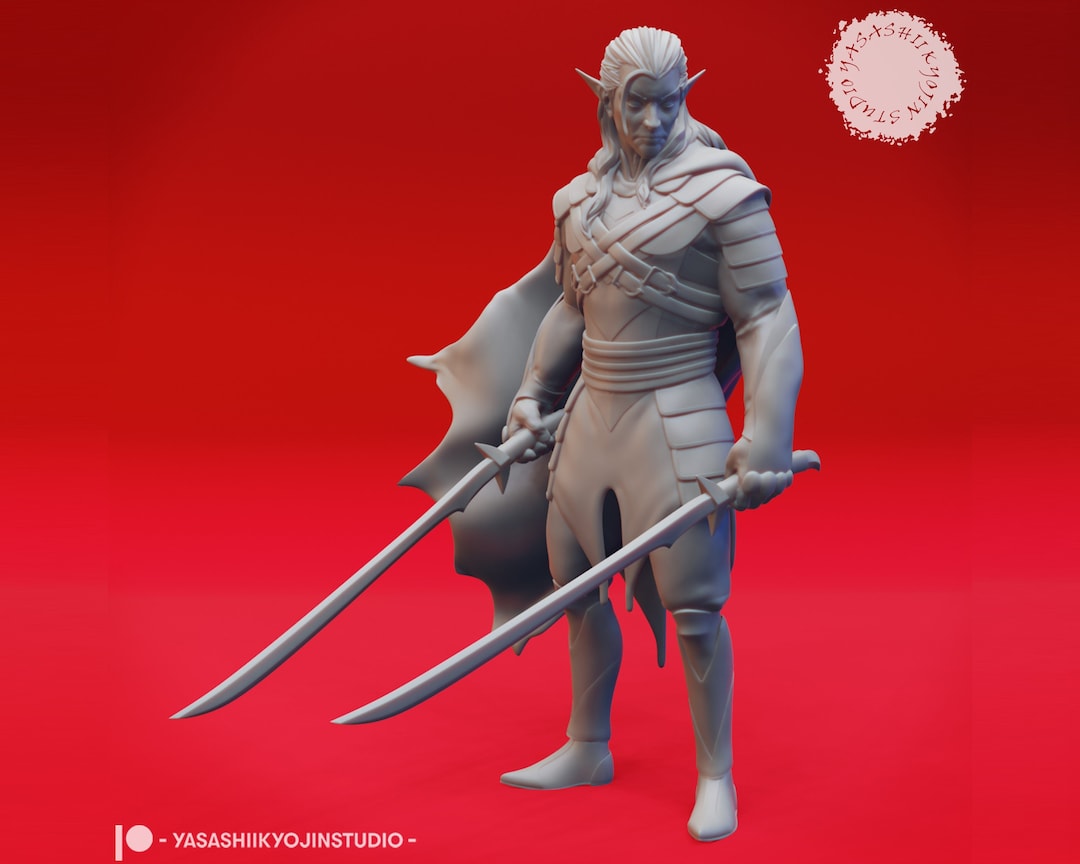 Dark Elf Fighter Miniature | Dark Elf Ranger Miniature | Famous Folk ...