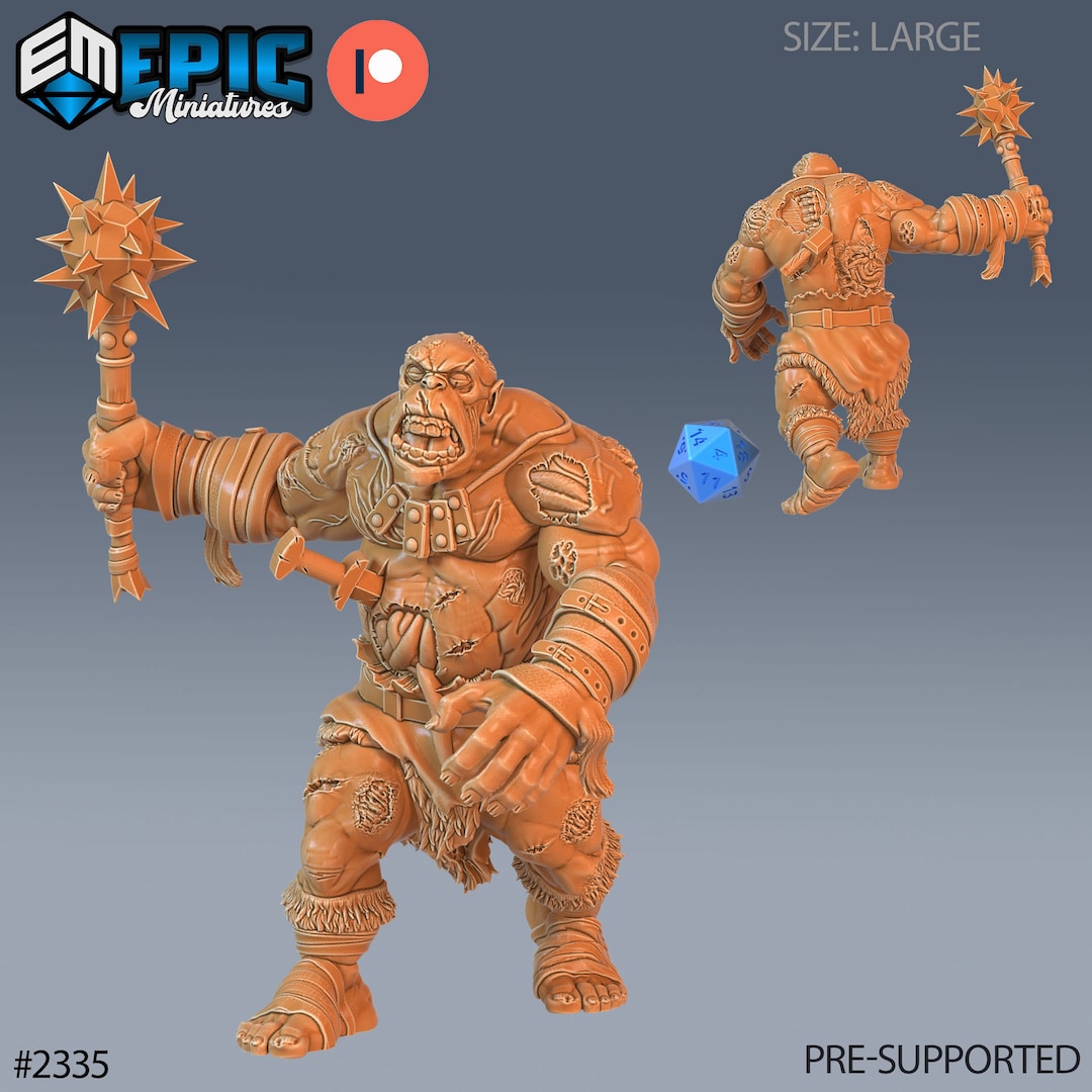 Ogre Zombie Miniature | Ogre Zombie Miniature | for D&D 5e, Pathfinder ...