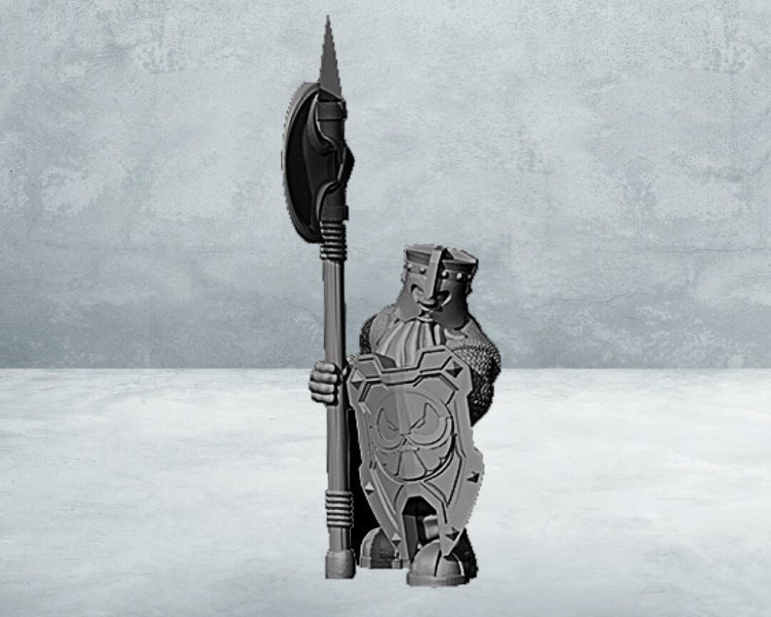 Dwarf Army Pikeman Miniature | Dwarven Glaive Fighter Miniature | for D ...