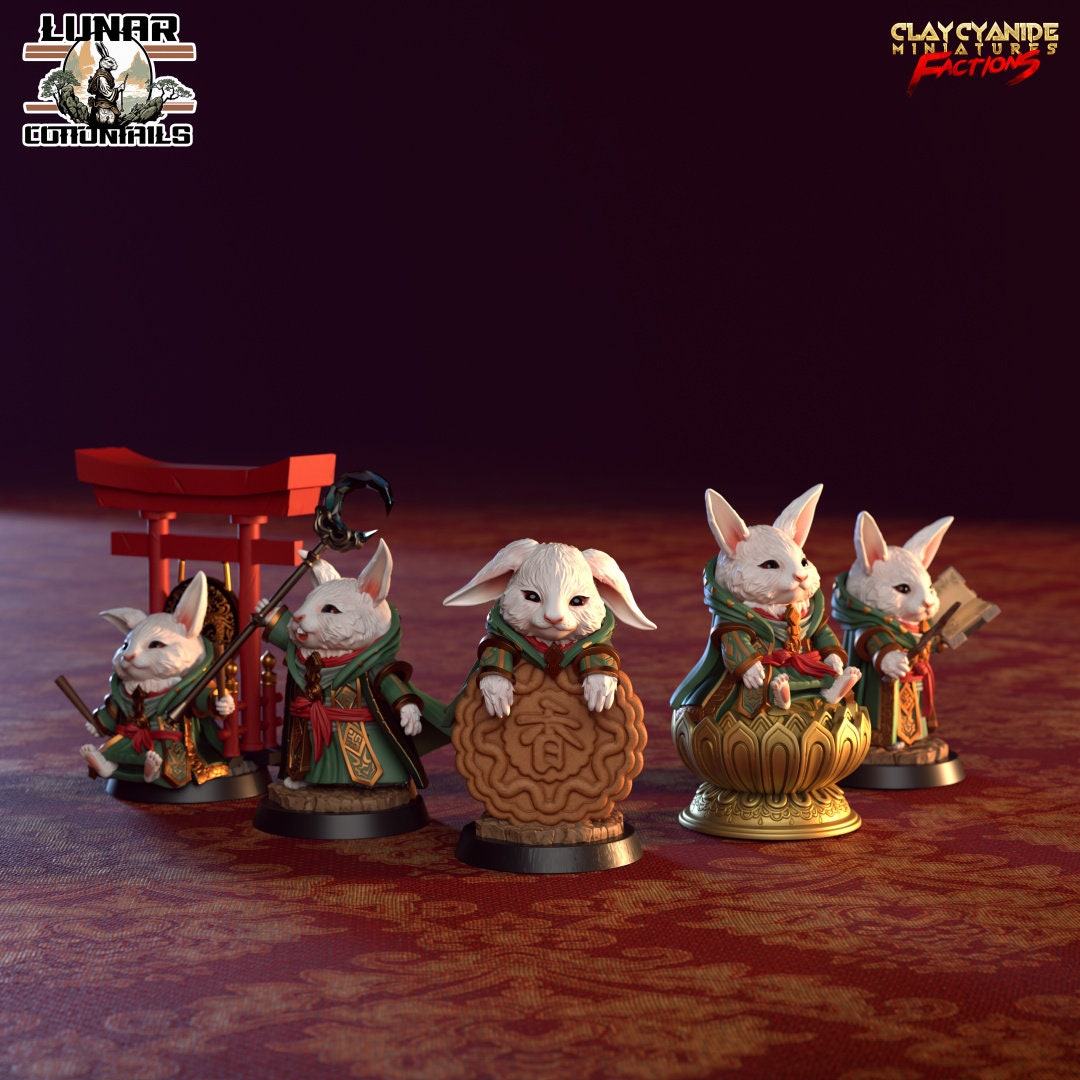 Young Rabbit Set Miniature Young Rabbit Folk Set Miniature for D&D 5e ...