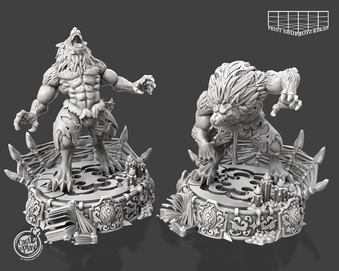 Lycan Miniature Set | Raging Werewolf Figure Pack | Iconic Monsters ...