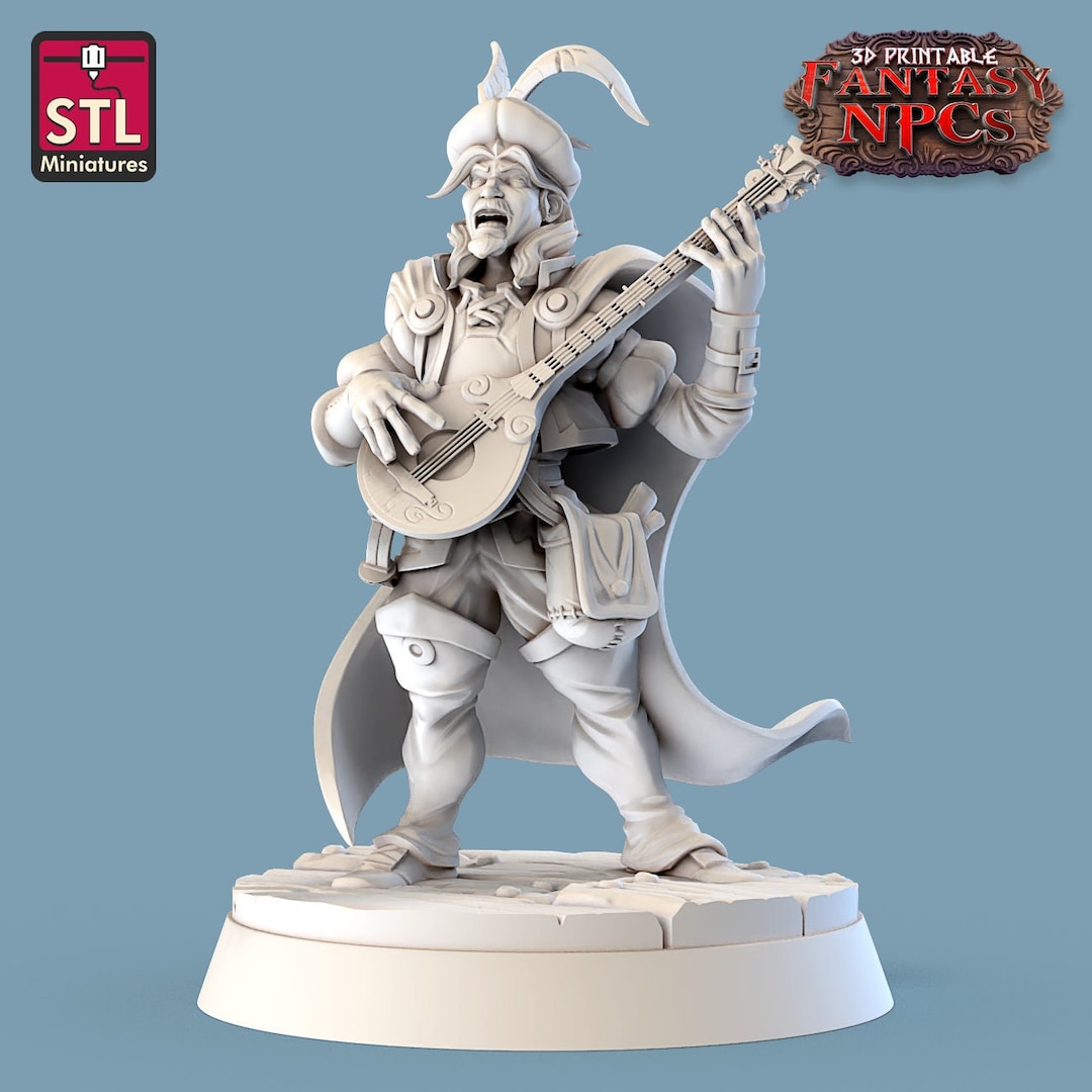 Human Bard With Lute Miniature | Human Bard With Lute | Heroic ...