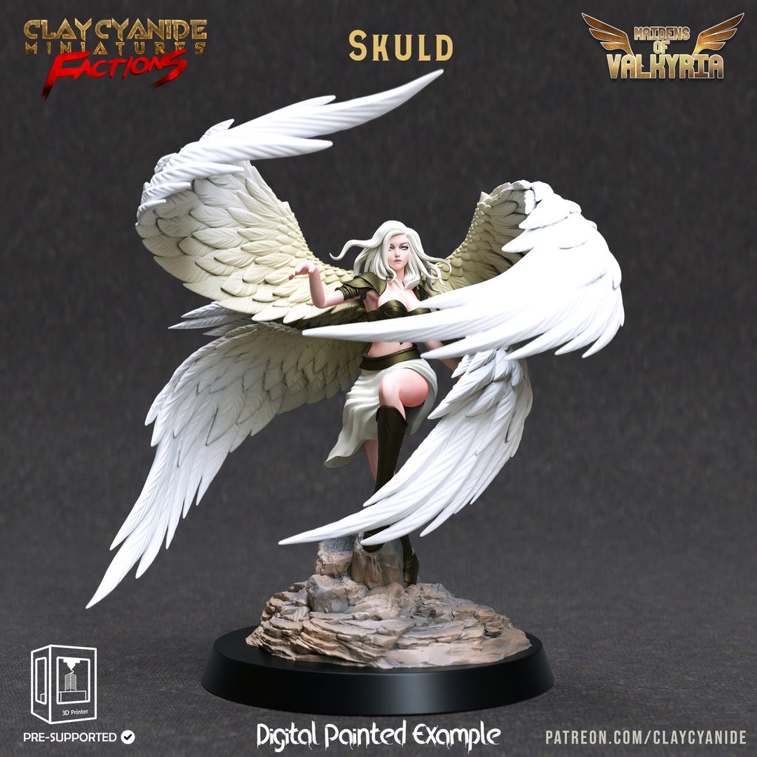Archangel Skuld Miniature Valkyrie Skull Miniature for D&D 5e ...
