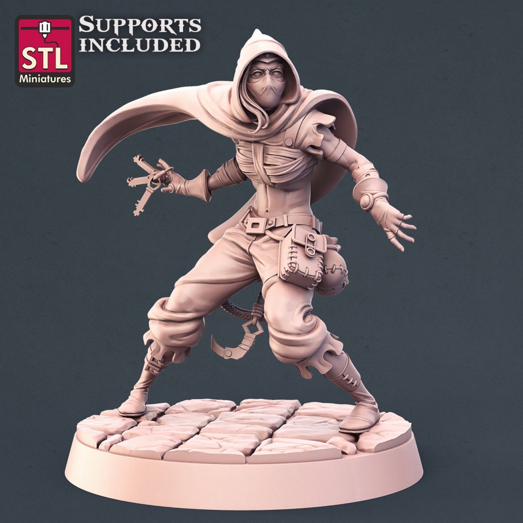Thief Miniature Female Thief Miniature Tabletop Miniatures STL ...