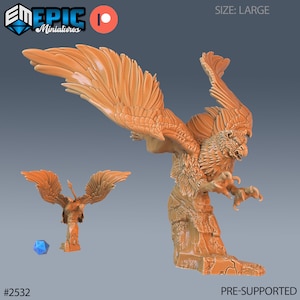 Tamed Griffin Miniature Griffon Mount Miniature for D&D 5e, Pathfinder ...