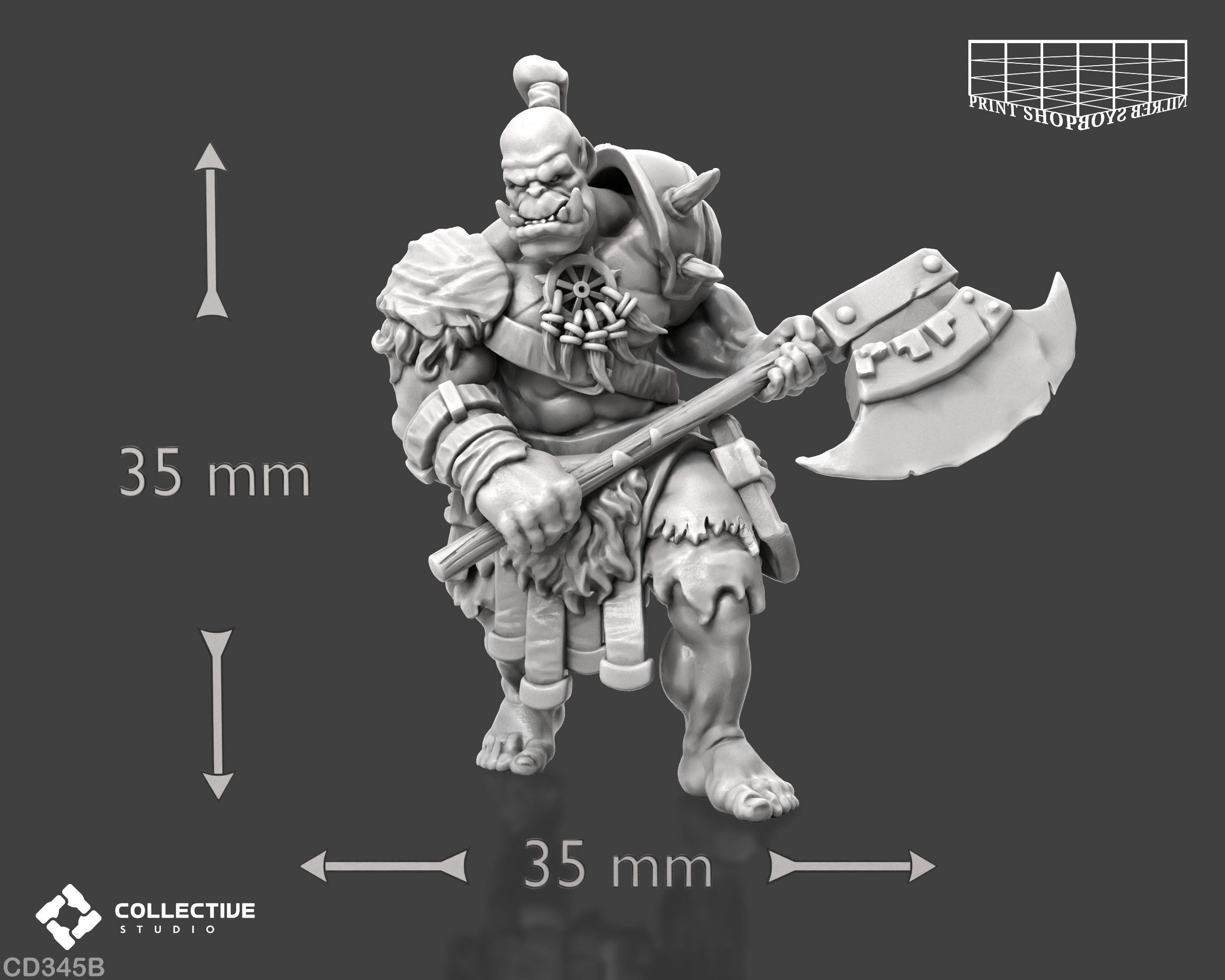 Half Orc Barbarian Miniature Set | Orc Warband Miniature Pack | Iconic ...