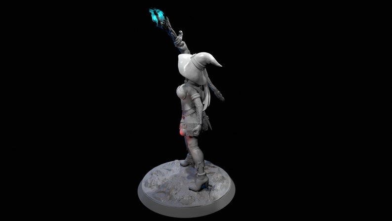 Warlock Miniature | Female Mage Staff Miniature | for D&D, Pathfinder ...