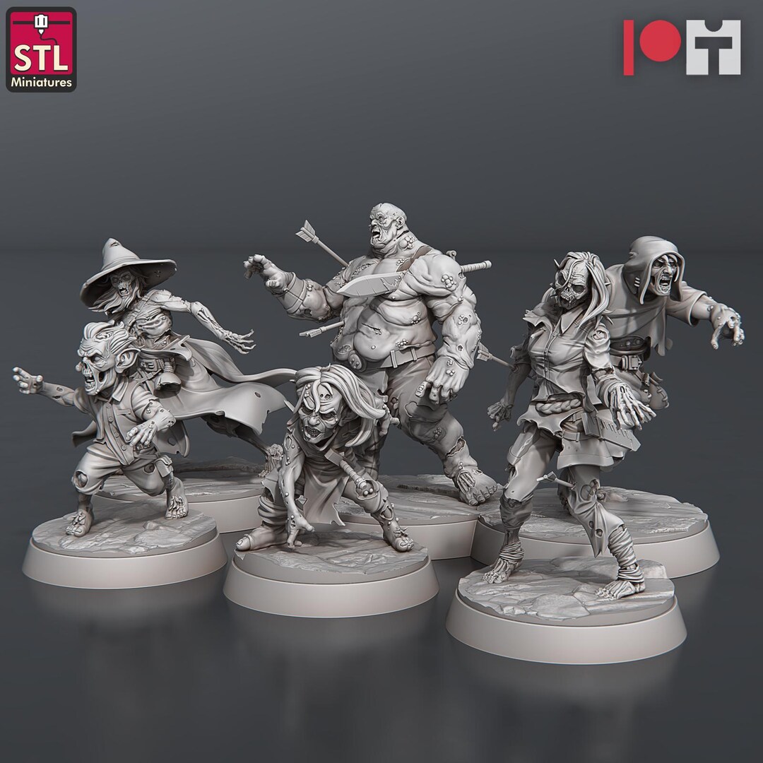 Zombie Horde Miniature Set | Undead Horror Figure Pack | Halloween ...