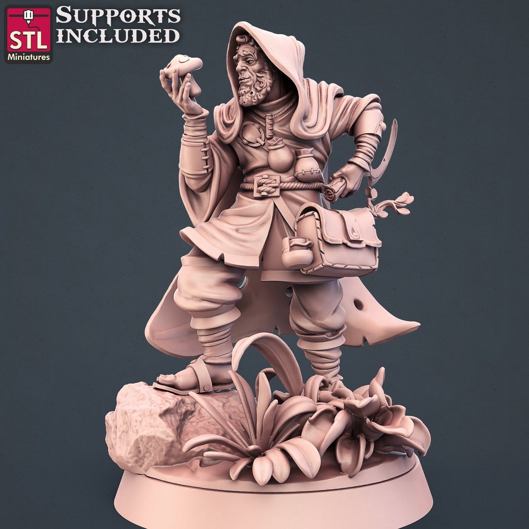 Druid Miniature | Male Druid Miniature | Tabletop Miniatures | STL ...