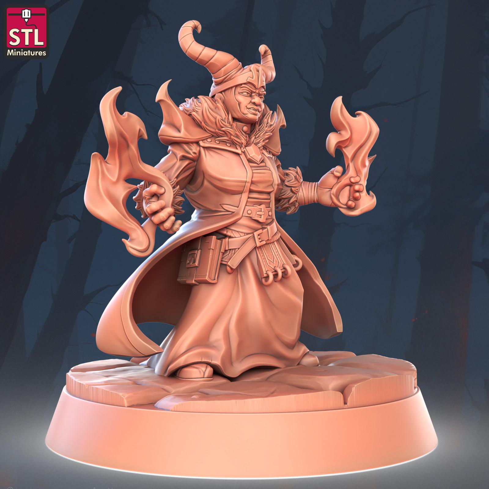 Evil Dwarf Witch Miniature | Dwarf Sourceress of Witches Council Figure ...