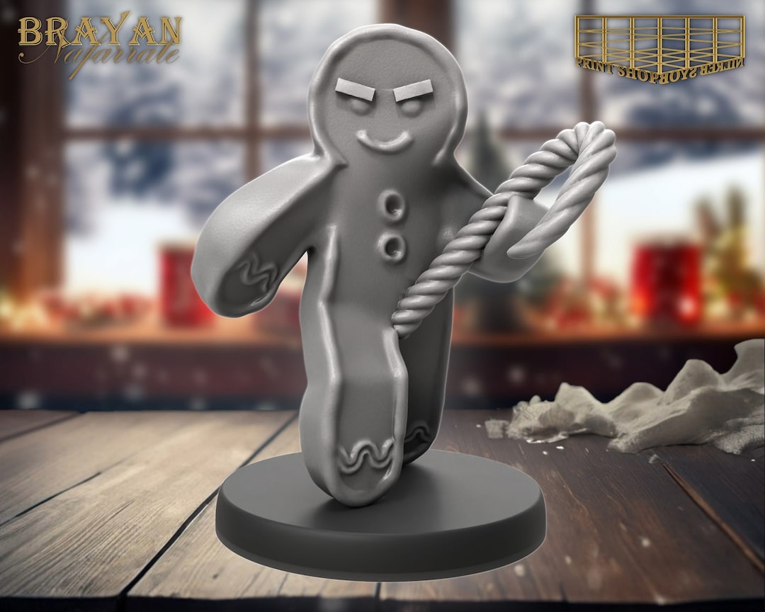 Gingerbread Man With Candy Cane Miniature | the Walking Gingerbread Man ...