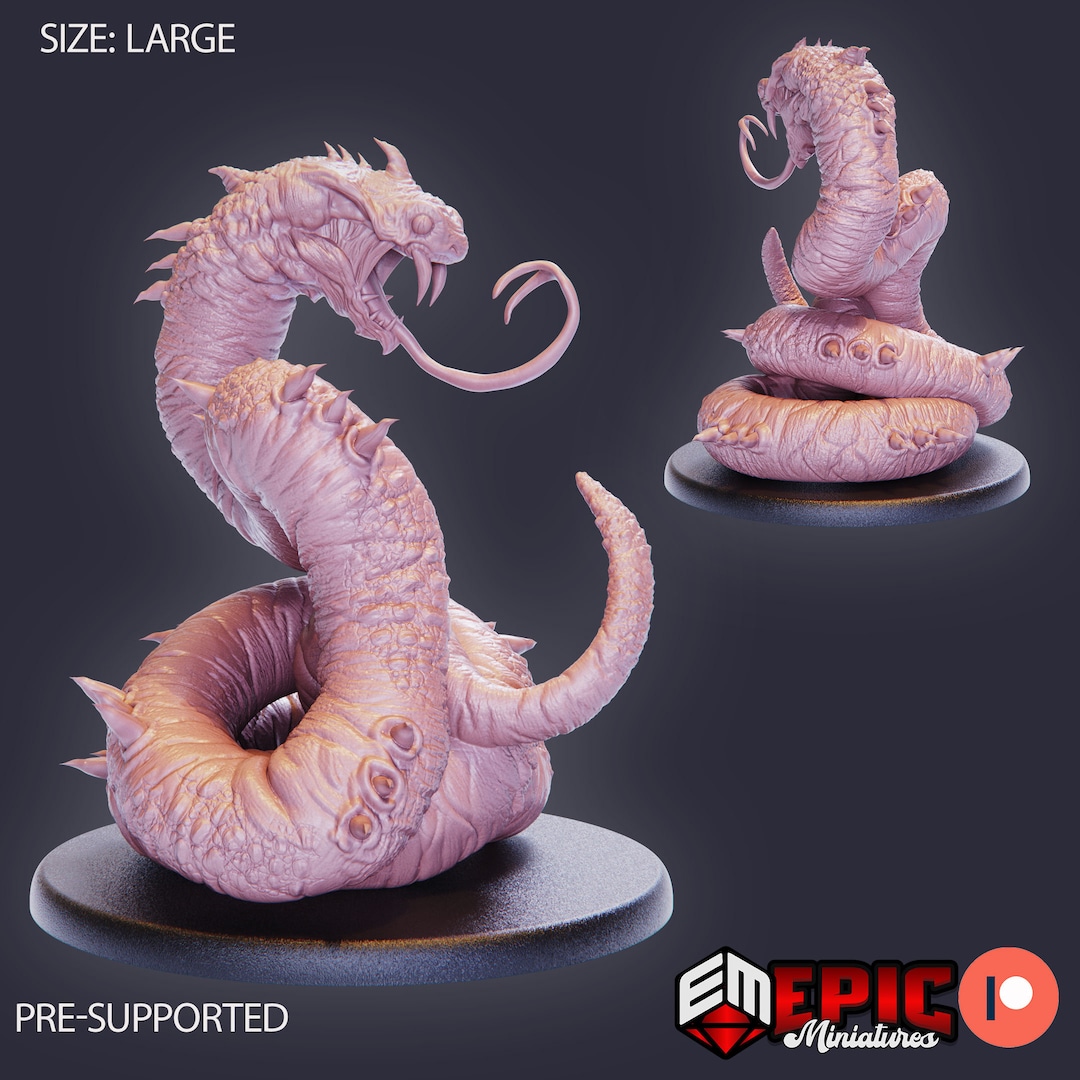Sand Snake Miniature | Giant Sand Snake Miniature | for D&D 5e ...